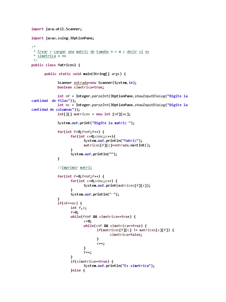 Matriz Simetrica | PDF | Modelos de computação | Programação de ...