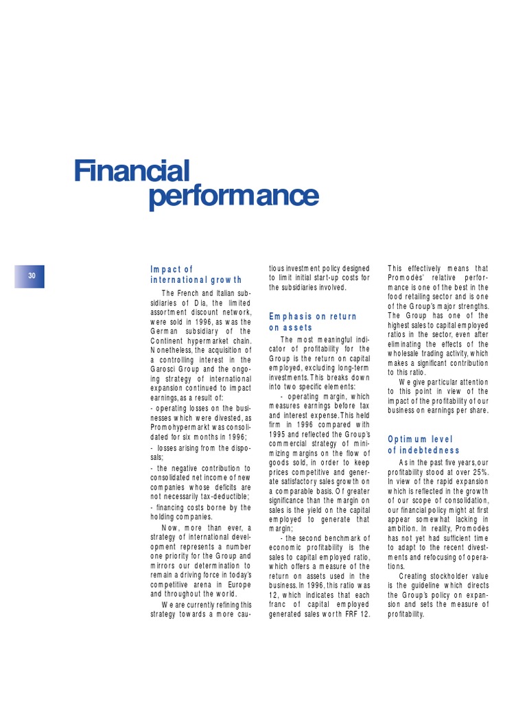 Financial Performance: Impact of International Growth | PDF | Financial ...