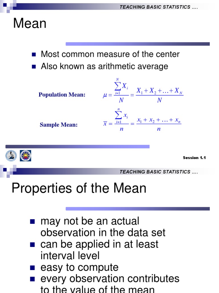 An Introduction to Common Measures of Central Tendency: Calculating the ...