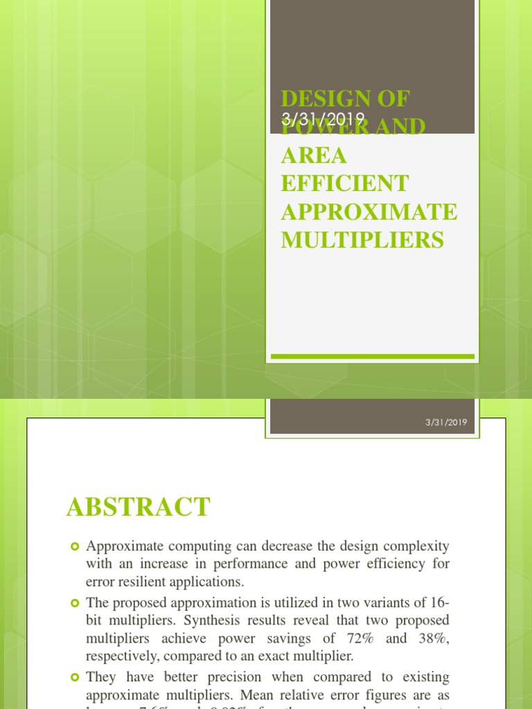 Design of Power and Area Efficient Approximate Multipliers | PDF ...