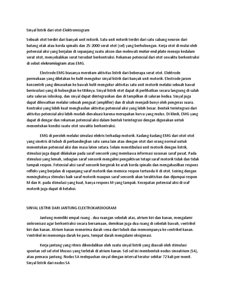 Memahami Elektromiogram dan Elektrokardiogram | PDF