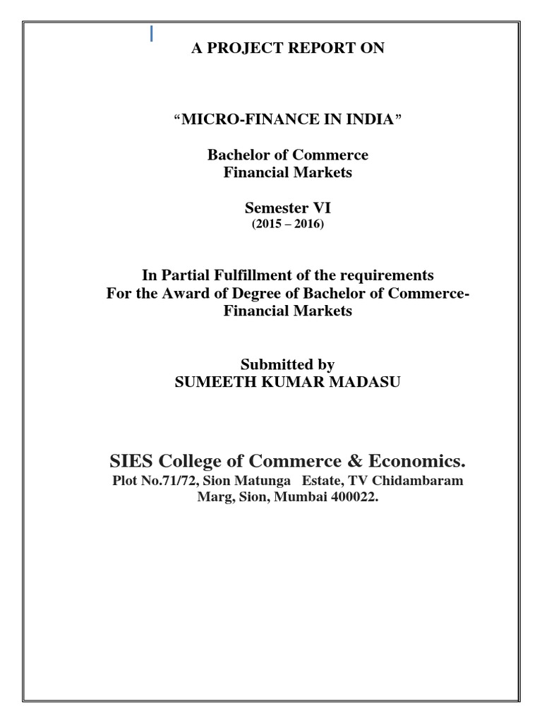 A Project Report On: SIES College of Commerce & Economics | Download ...
