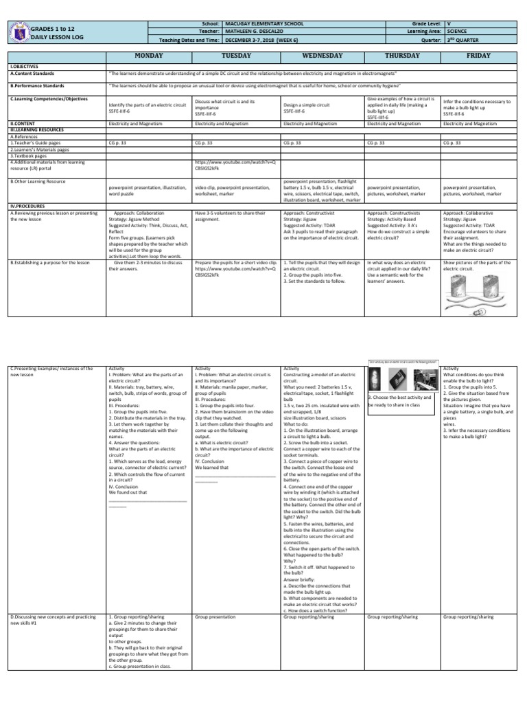 Science 5 - Q3 - W6 | PDF | Electrical Connector | Constructivism ...