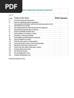 Closing Checklist & Shift Guide | PDF