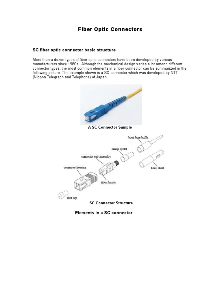 Fiber Optic Connector Tutorial | PDF
