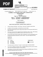 CSEC Spanish Paper 1 2018