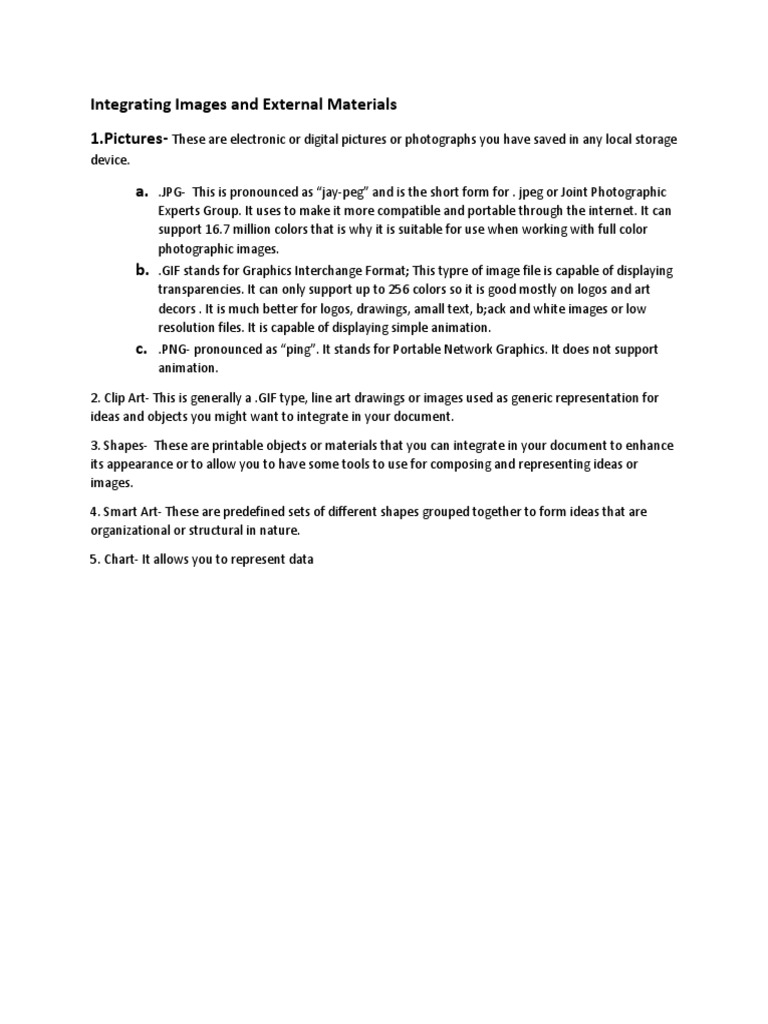 Integrating Images and External Materials | PDF