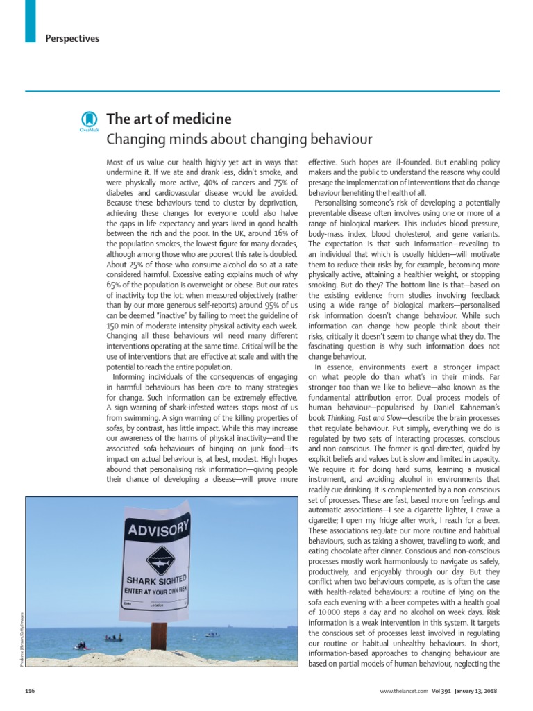 The Art of Medicine: Changing Minds About Changing Behaviour | PDF ...