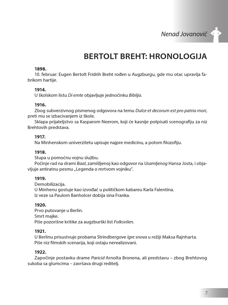 Hronologia Bertolt Breht | PDF