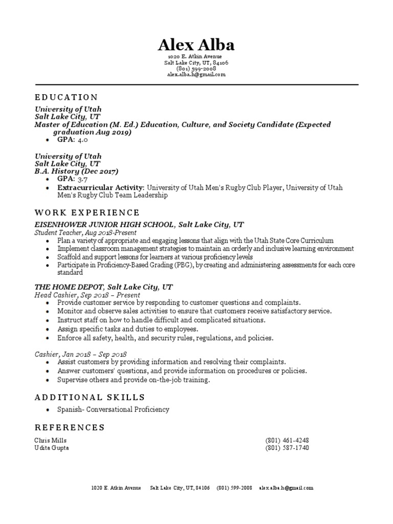 Resume January 2019 | PDF