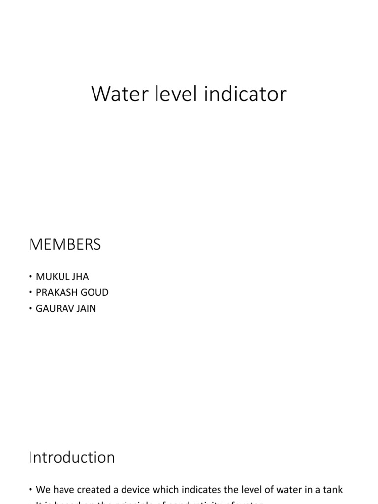 Water Level Indicator | PDF | Transistor | Resistor