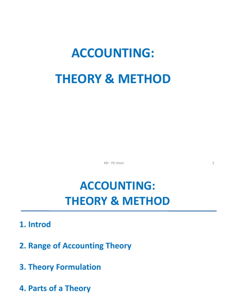 Accounting Theory and Method Overview | PDF | Debits And Credits ...