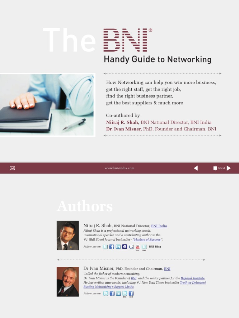 BNI Networking Guide DR Ivan Misner Final PDF | PDF | Microblogging ...