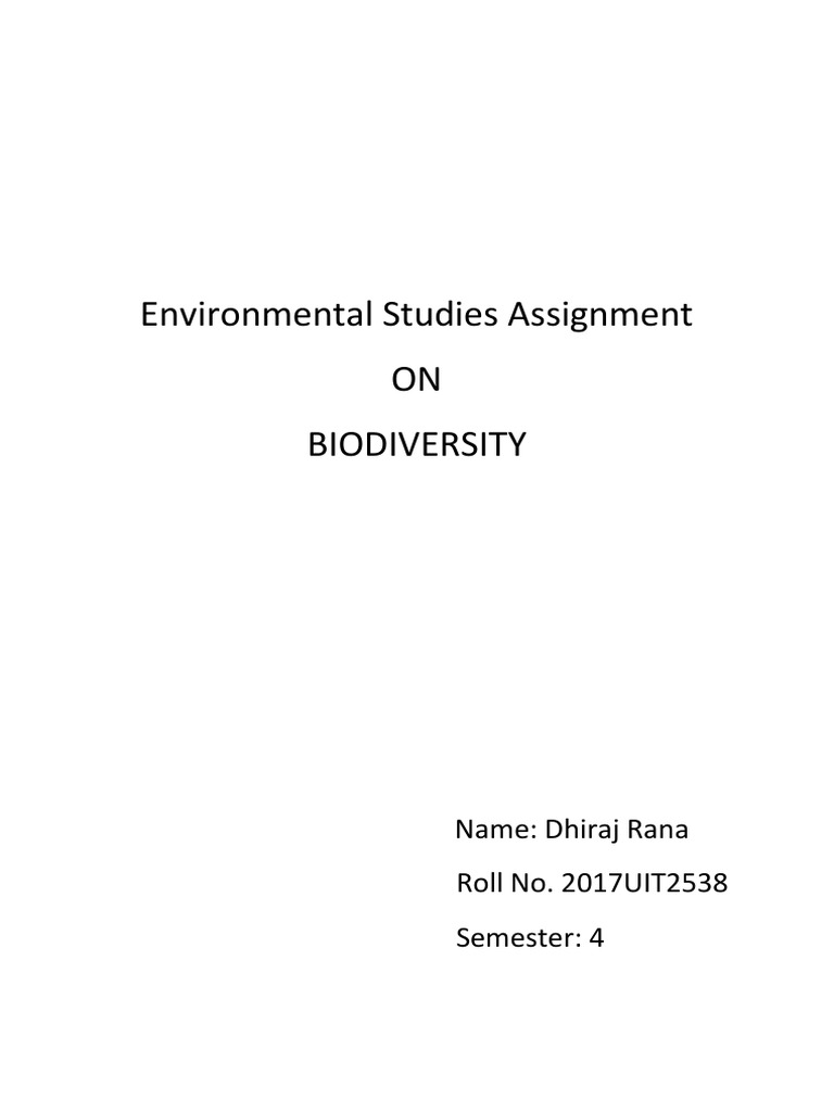 Environmental Studies Assignment PDF | PDF | Habitat Destruction | Biodiversity