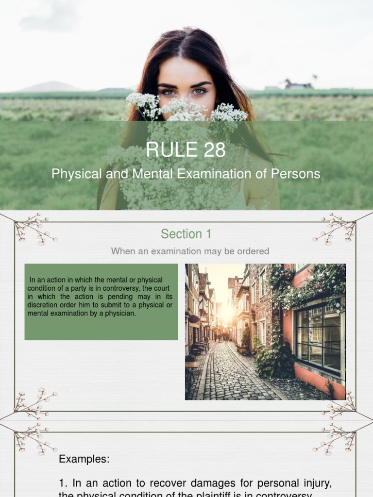 Physical and Mental Examination of Persons: Rule 28 | PDF | Physical ...