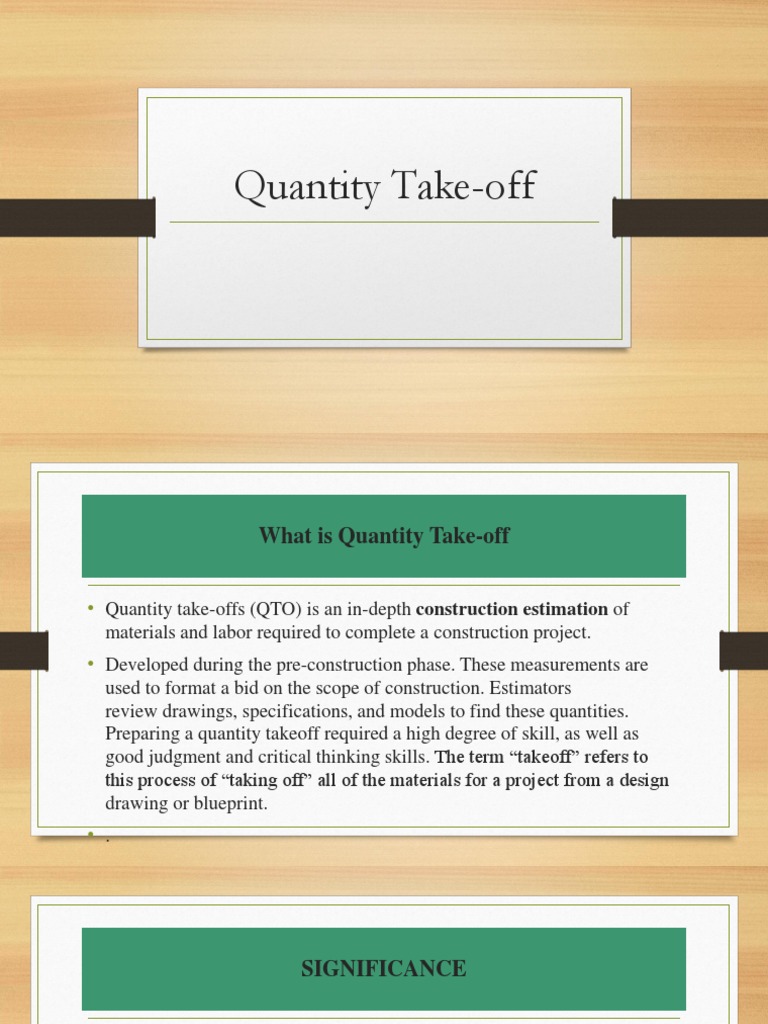 Quantity Take Off | PDF | Computing | Engineering
