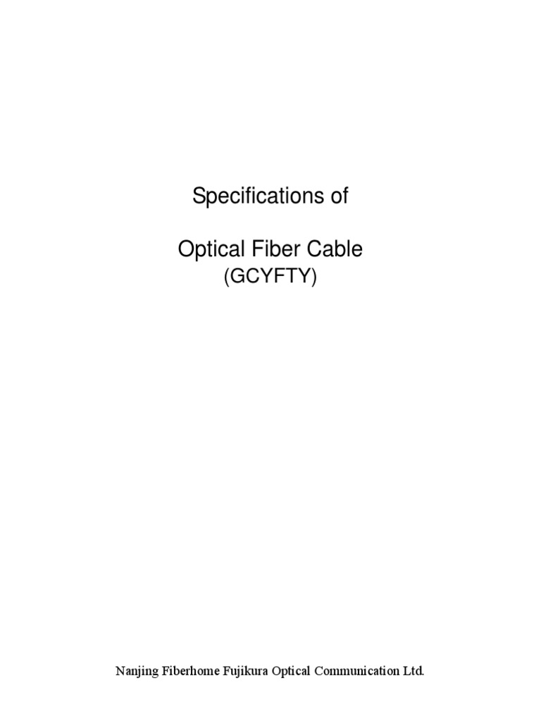 GCYFTY Optical Fiber Cable Specs | PDF | Optical Fiber | Optics