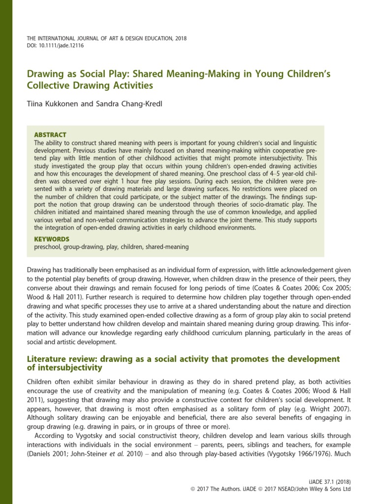 3 Drawing As Social Play Shared Meaning-Making in Young Children's ...