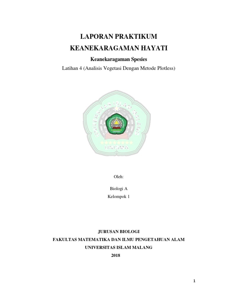 ANALISIS VEGETASI DENGAN METODE PLOTLESS - Rev | PDF | Sains & Matematika