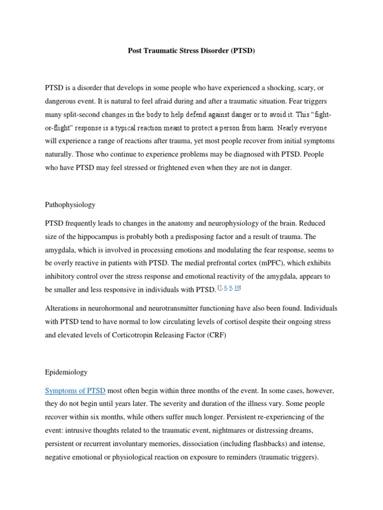 Post Traumatic Stress Disorder (PTSD) | PDF | Posttraumatic Stress ...