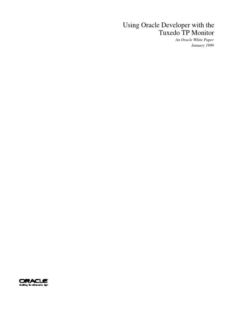 Using Oracle Developer With The Tuxedo TP Monitor | PDF | Oracle Database | Application ...