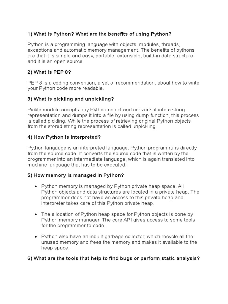 1) What Is Python? What Are The Benefits of Using Python? | PDF ...