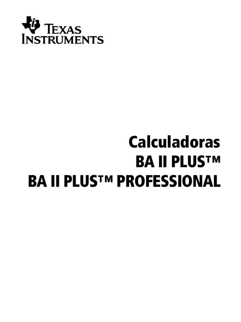 BAII Plus | PDF | Calculadora | Interés