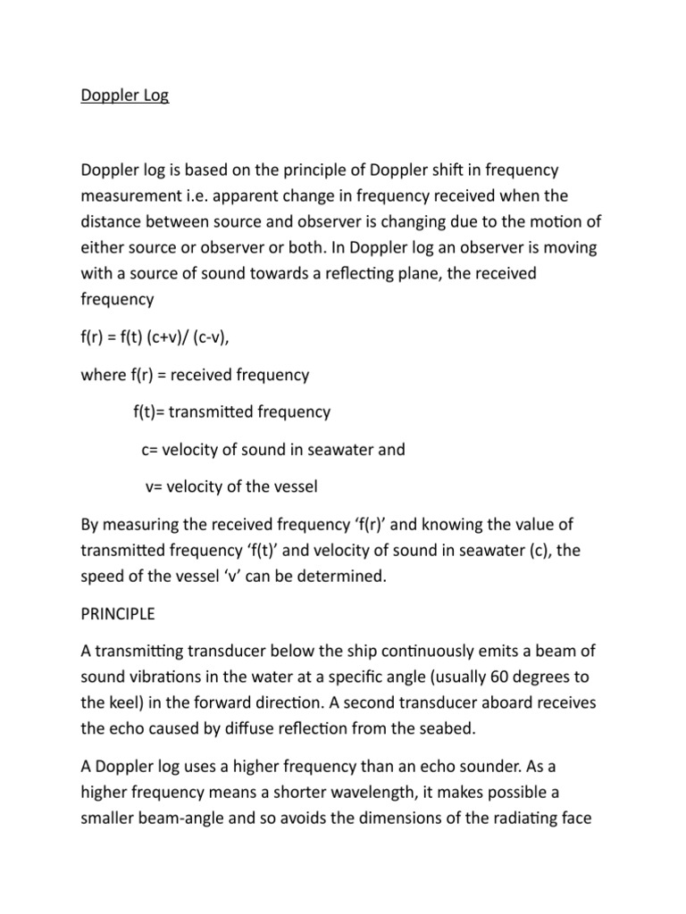 BRM 2 - Doppler Log-1 | PDF | Doppler Effect | Frequency