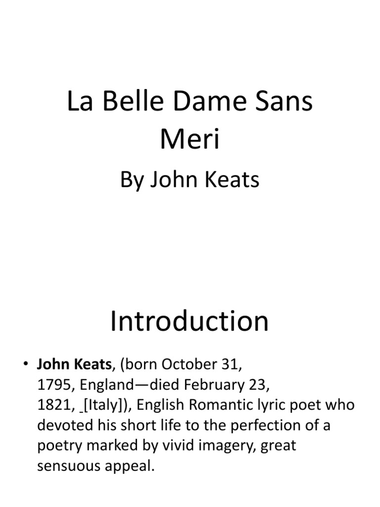 La Belle Dame Sans Merci | PDF | John Keats | Poetry