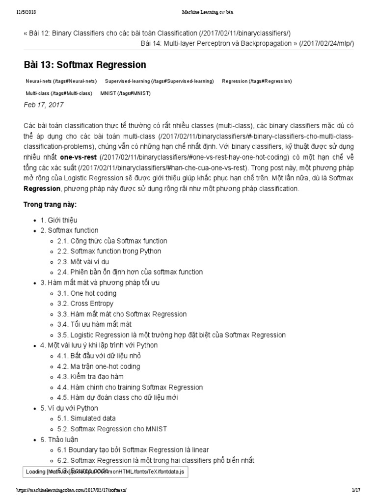 Softmax Regression | PDF