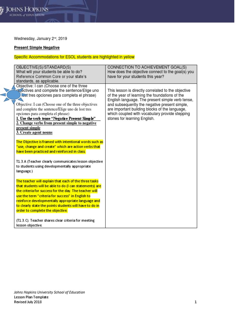 Esol | PDF | Lesson Plan | English Language