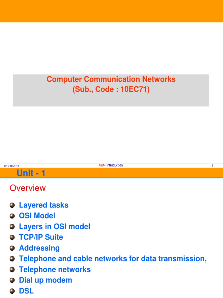 An Introduction to Computer Communication Networks: An Overview of Network Layers and Protocols ...