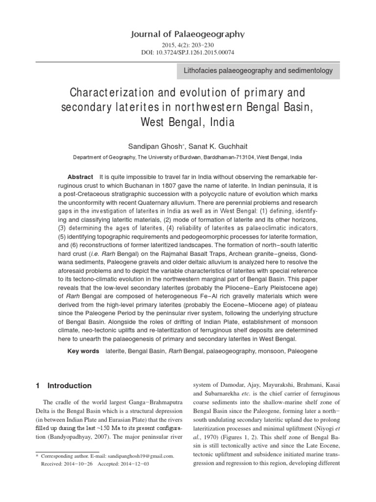Characterization and Evolution of Primary and Secondary Laterites in ...