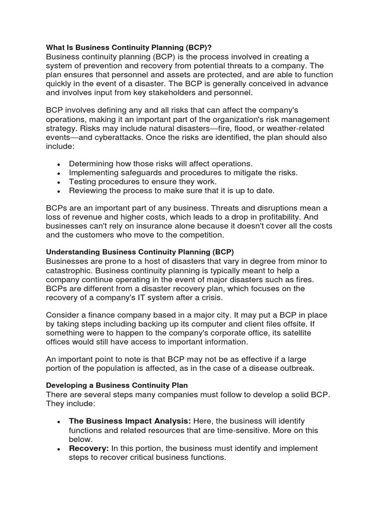 Ensuring Business Continuity: Understanding Business Continuity ...