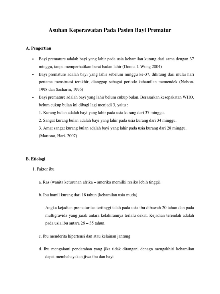 Revisi Askep Bayi Prematur | PDF