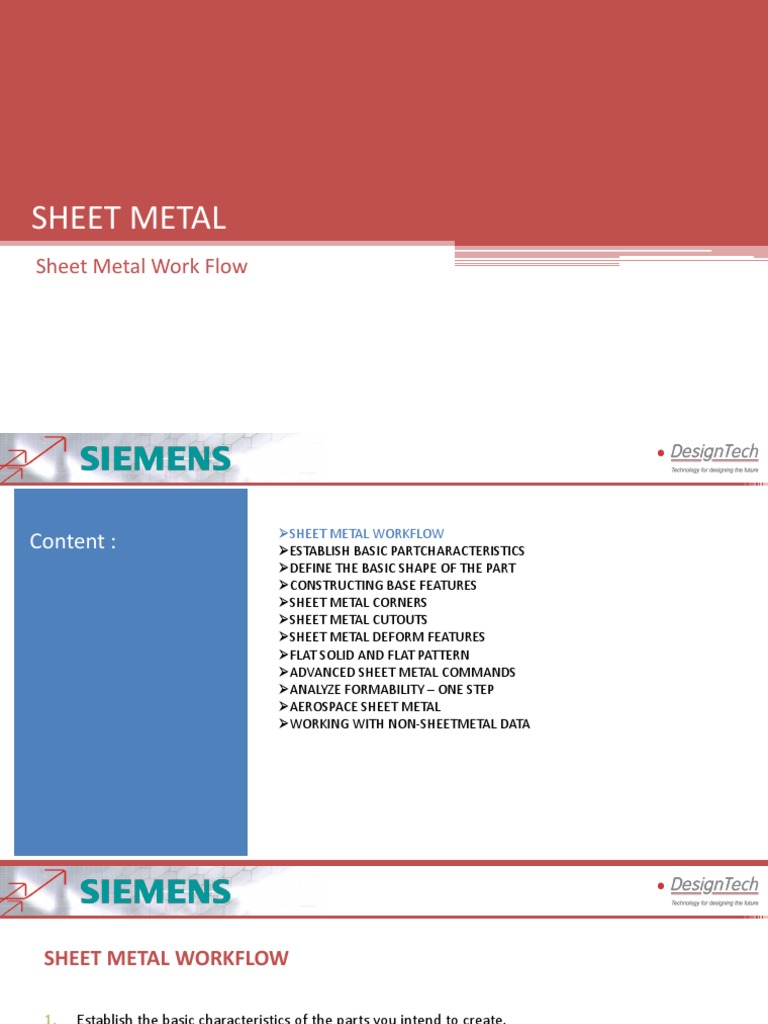 Sheet Metal Work Flow | PDF | Sheet Metal | Computing
