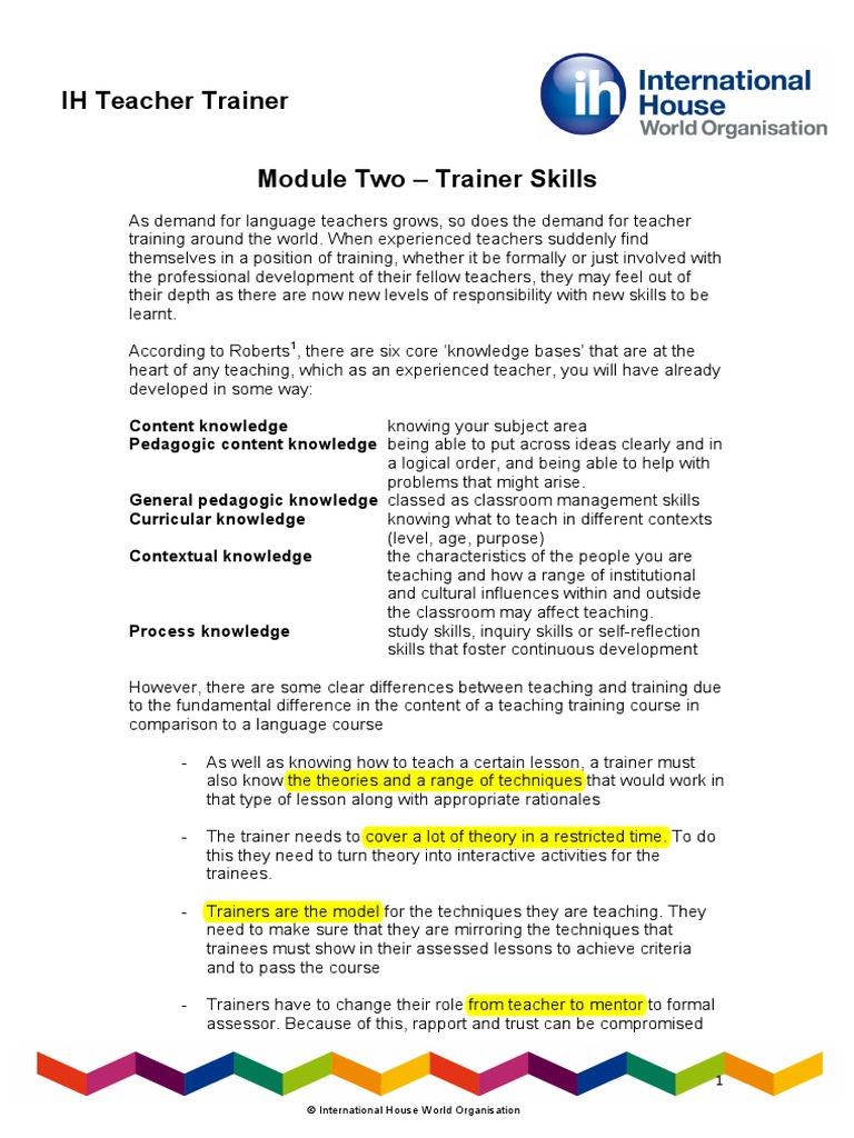 Trainer Skills | PDF | Teachers | Adult Education