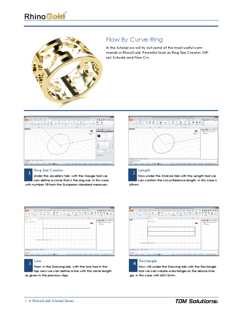 RhinoGold Ring Design Tutorial | PDF | Rectangle | Geometric Shapes