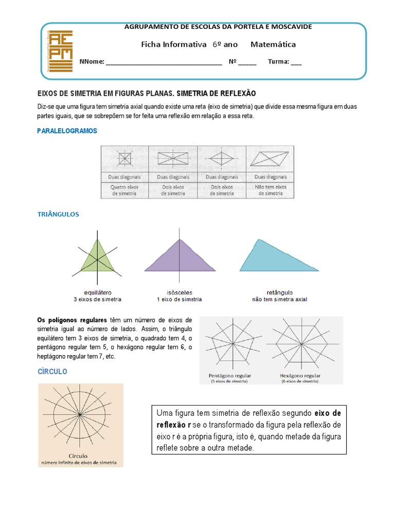 Eixos de Simetria em Figuras Planas | PDF