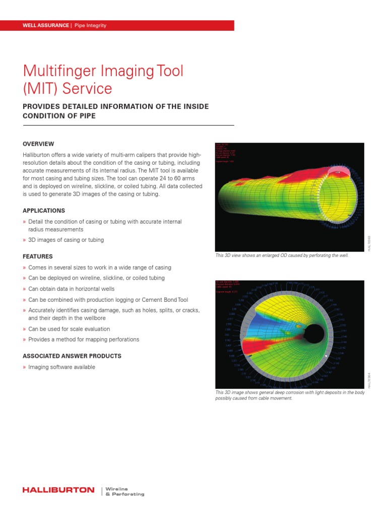 Multifinger Imaging Tool MIT | PDF | Pipe (Fluid Conveyance) | Casing ...