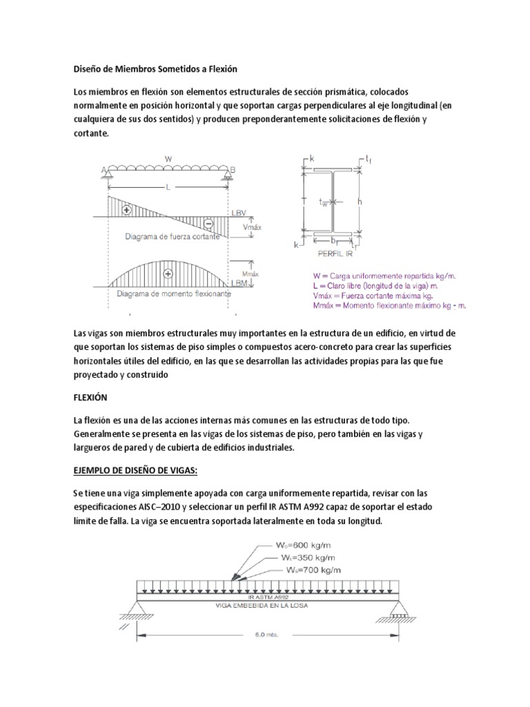 Diseño de Vigas en Flexión Estructural | PDF | Doblar | Mecánica
