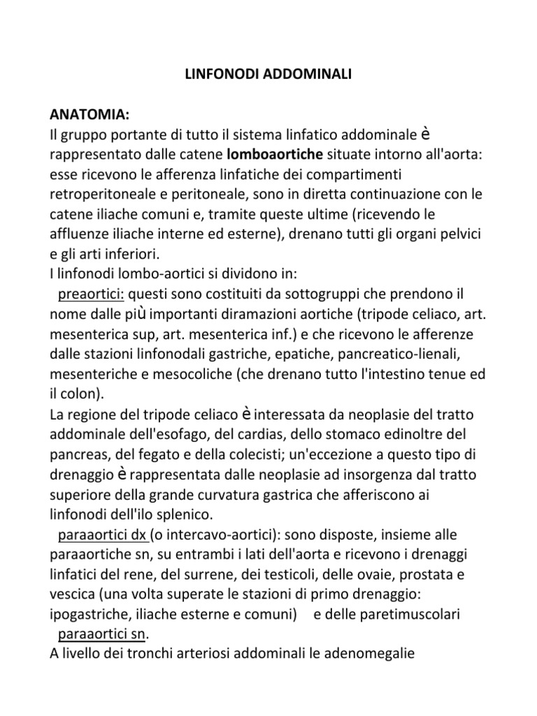 Linfonodi Addominali | PDF