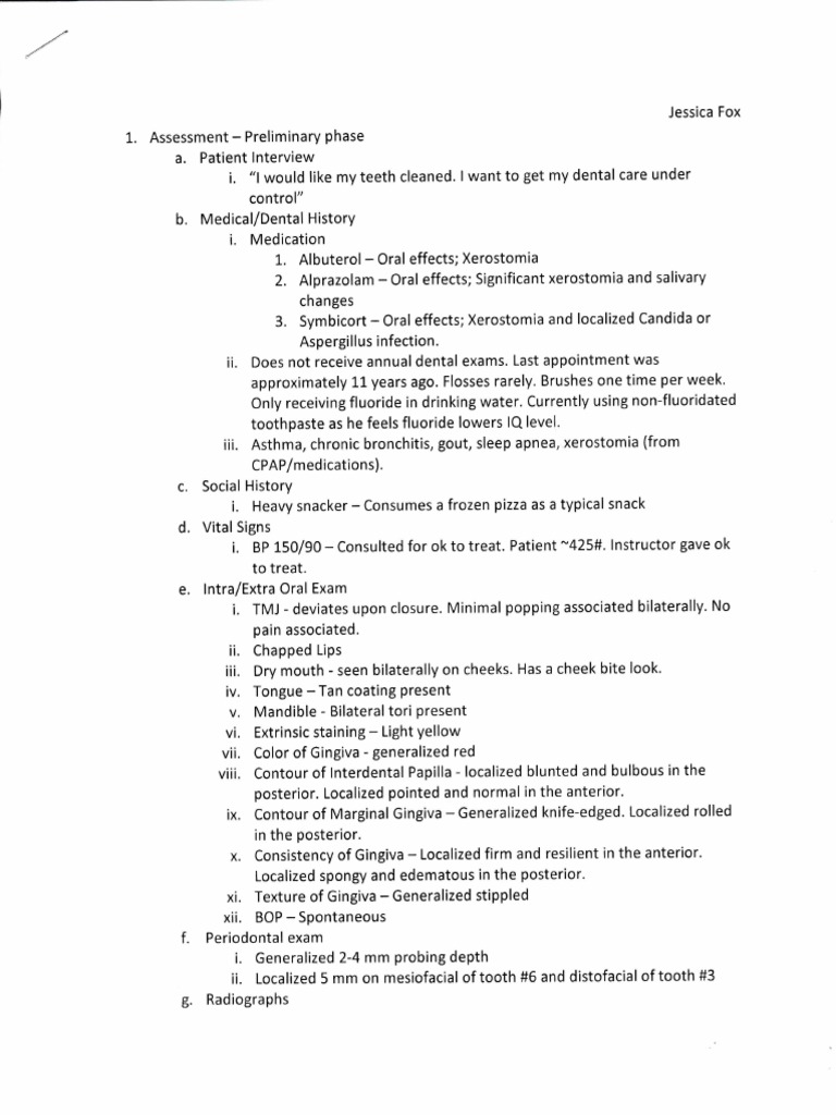 Tx Plan 1 Pdf Periodontology Mouth