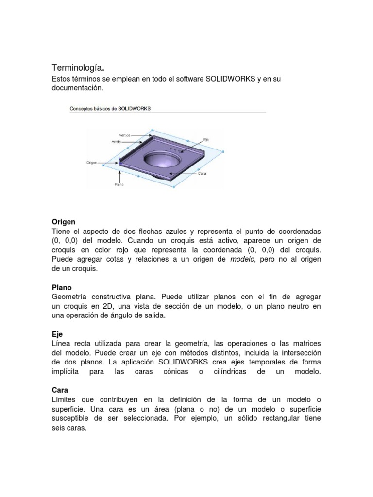 Terminología Enfocada A Solidworks | PDF