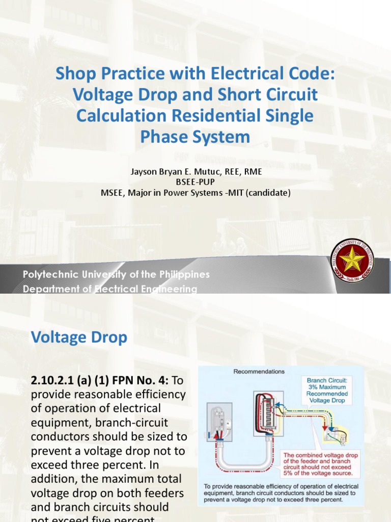 12 Voltage Drop and Short Circuit Calculation PDF | PDF | Voltage ...
