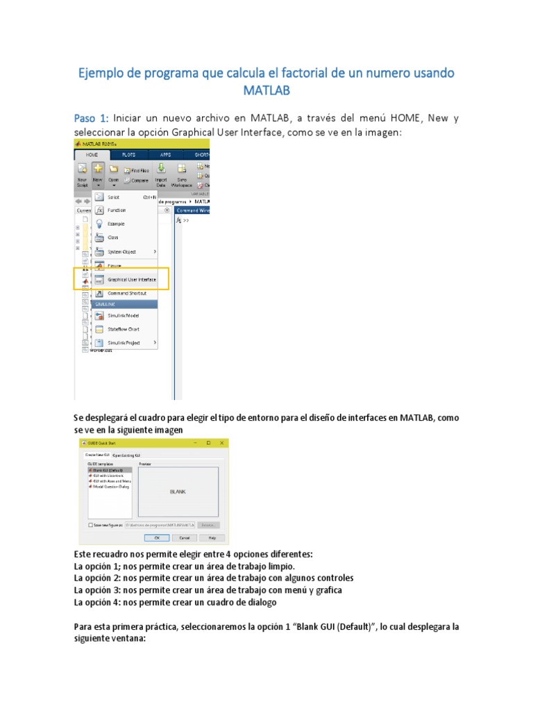 Factorial en MATLAB: Guía Práctica | PDF | Devolución de llamada (programación de computadora ...