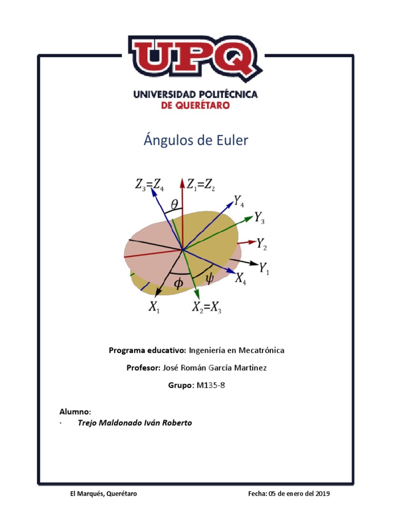 Ángulos de Euler en Robótica | PDF | Rotación | Matriz (Matemáticas)