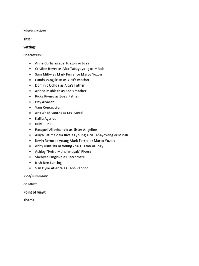 Title: Setting: Characters | PDF