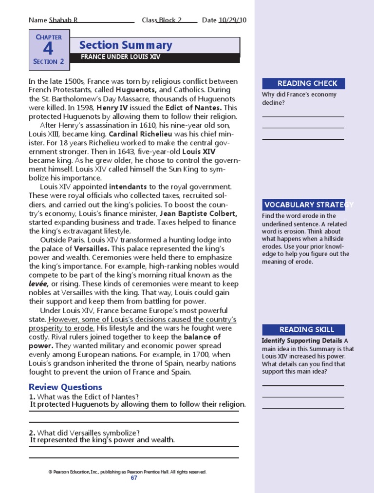Chapter 4 Section 2 | PDF | Louis Xiv Of France | France