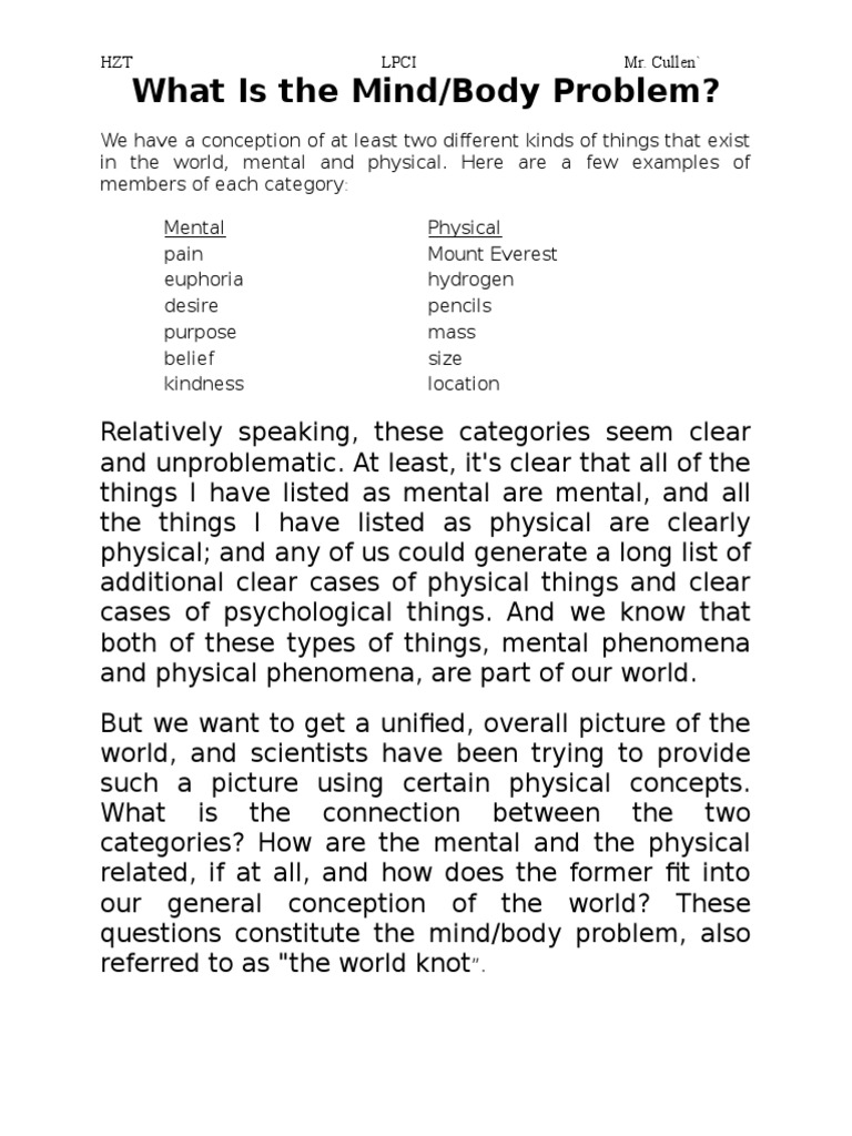 Mind Body and Soul | PDF